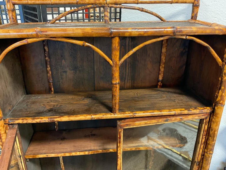 Edwardian Era Tortoise Bamboo Storage Cabinet For Sale at 1stDibs