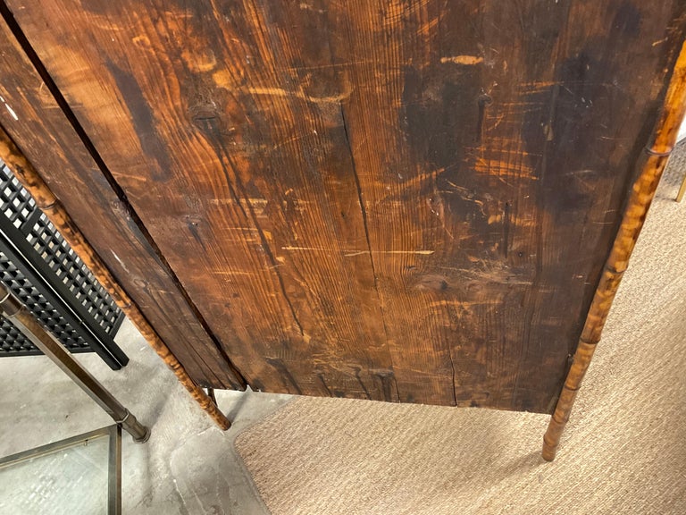 Edwardian Era Tortoise Bamboo Storage Cabinet For Sale at 1stDibs