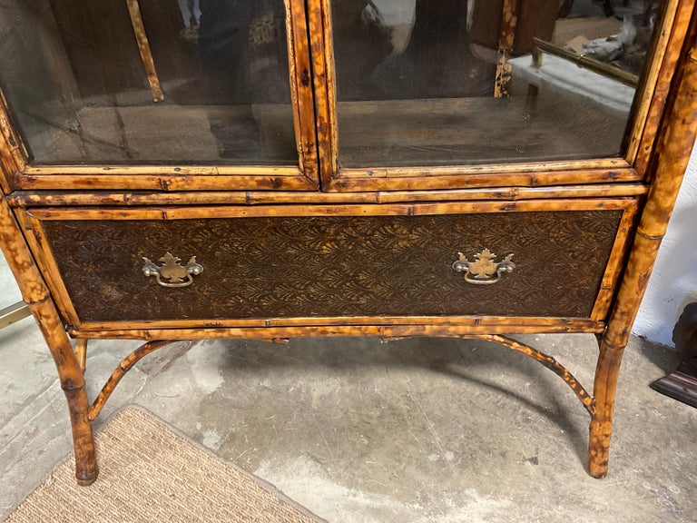 Edwardian Era Tortoise Bamboo Storage Cabinet For Sale at 1stDibs