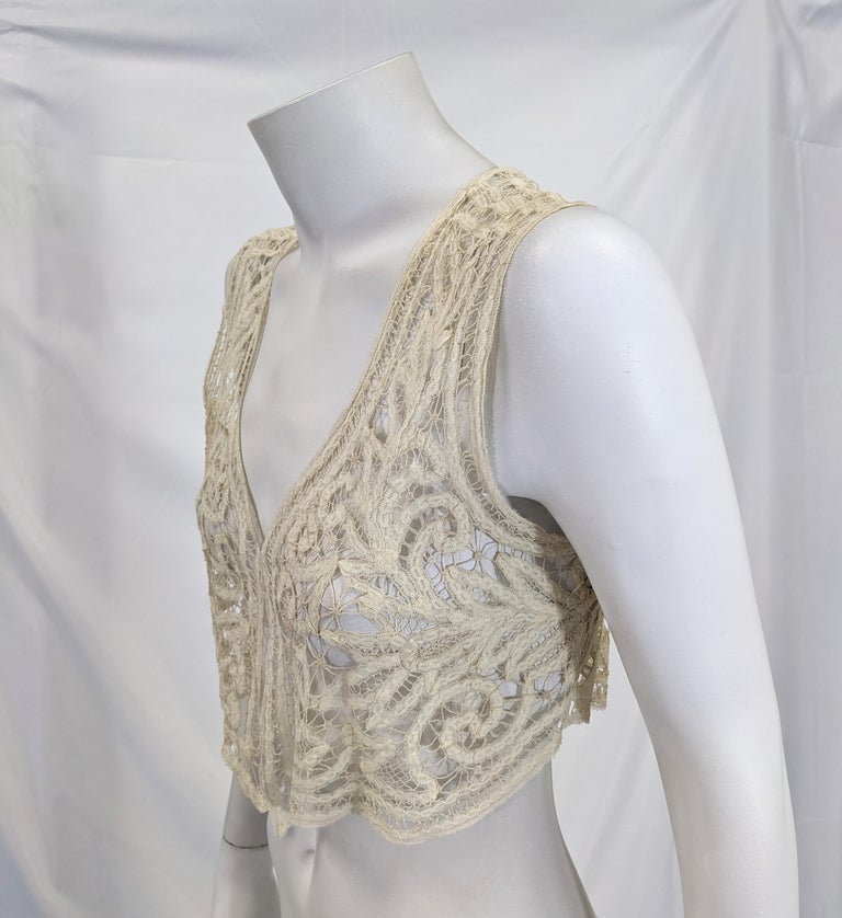 Edwardian Fine Tape Lace Vest For Sale at 1stDibs
