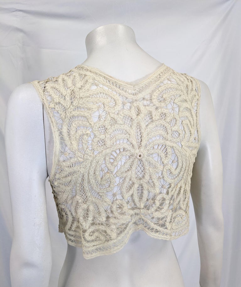 Edwardian Fine Tape Lace Vest For Sale at 1stDibs