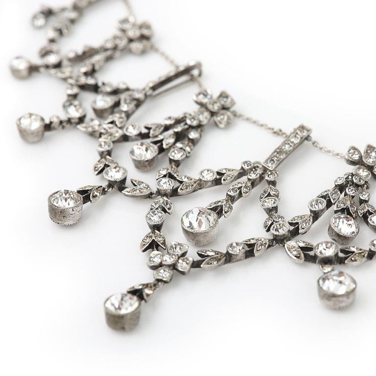 Edwardian French Silver Paste Festoon Necklace, Circa 1905 For Sale at ...
