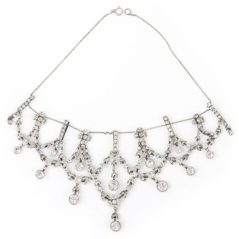 Edwardian French Silver Paste Festoon Necklace, Circa 1905 For Sale at ...