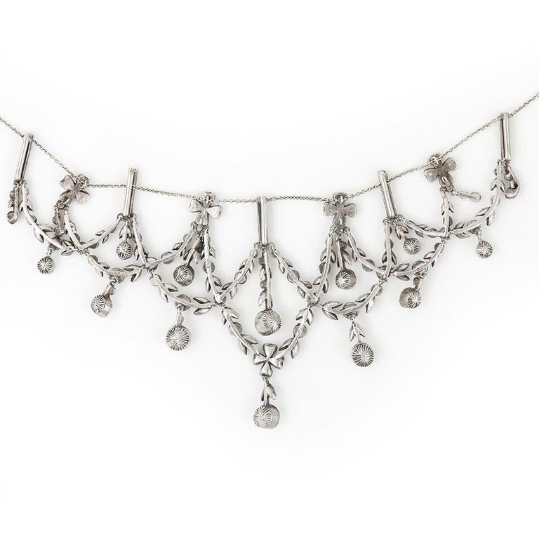 Edwardian French Silver Paste Festoon Necklace, Circa 1905 For Sale at ...