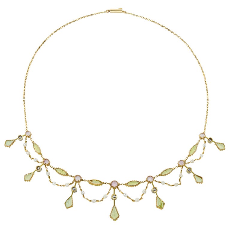 Edwardian Gem-Set Necklace at 1stDibs