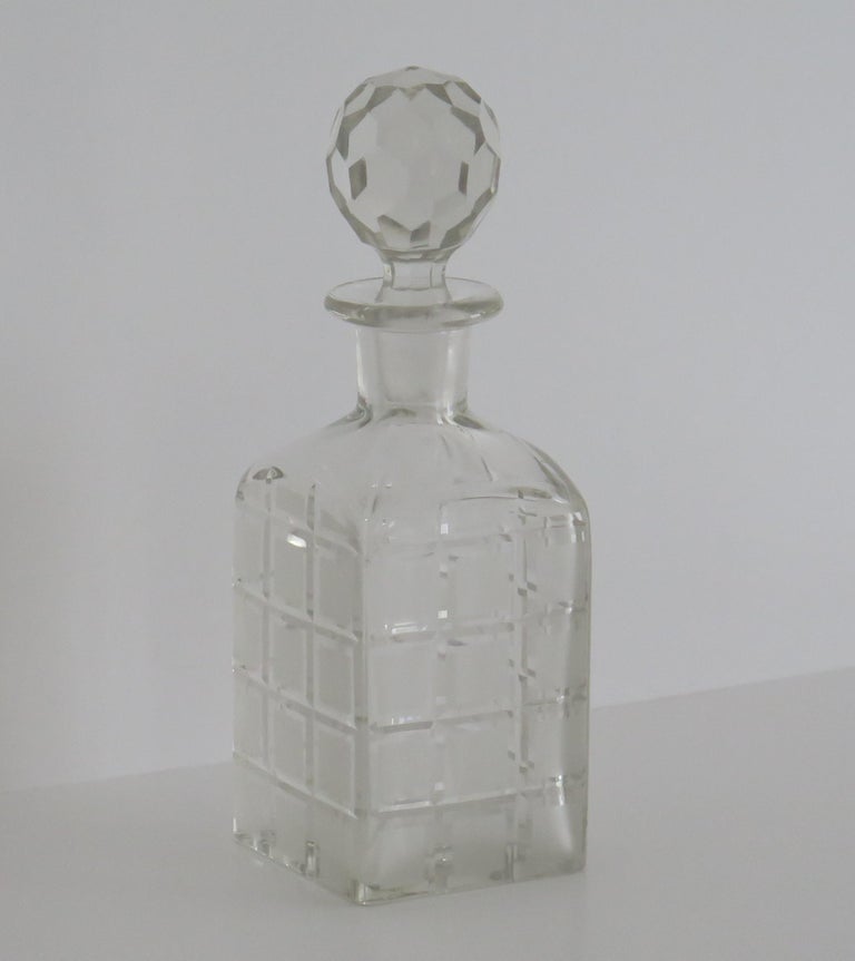 Edwardian Glass Decanter Square Cut and Etched, circa 1900 For Sale at ...