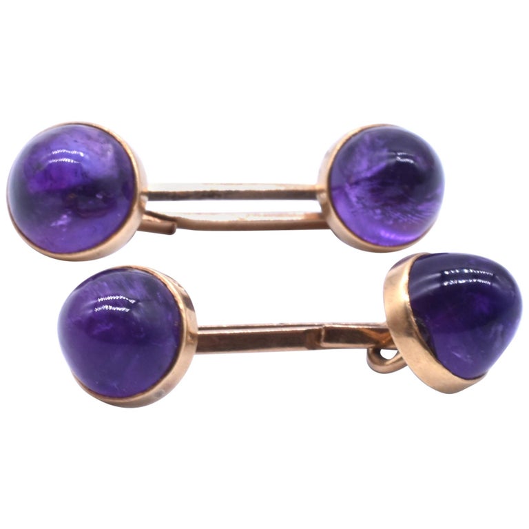 Edwardian Gold and Amethyst Cufflinks, circa 1900 at 1stDibs