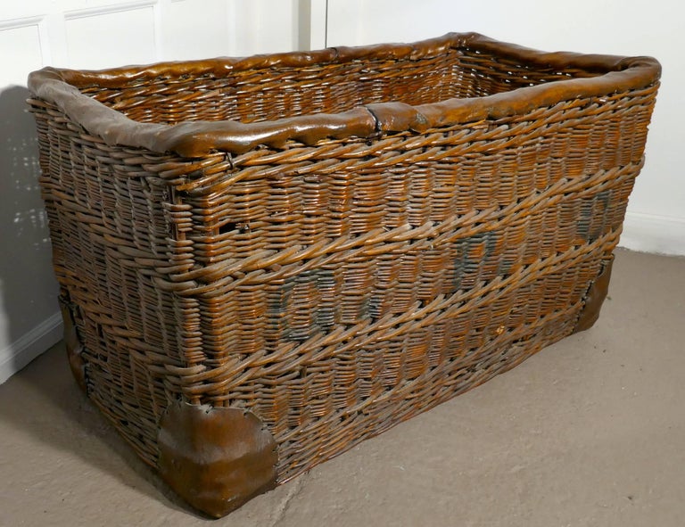 Edwardian G.P.O. Wicker Post or Mail Basket at 1stDibs