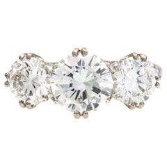 MG Three Stone Diamond Platinum Engagement Ring at 1stDibs | large 3 stone engagement rings ...