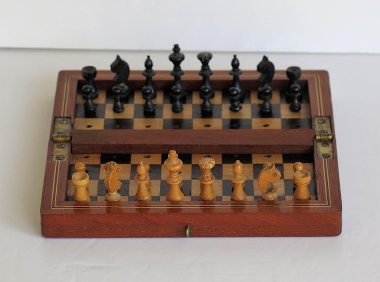 Edwardian Handmade Miniature Travelling Chess Set Game, circa 1900 at ...