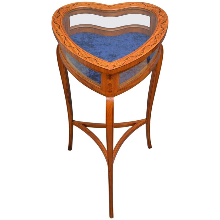Edwardian Heart Shaped Satinwood Bijouterie Table at 1stDibs