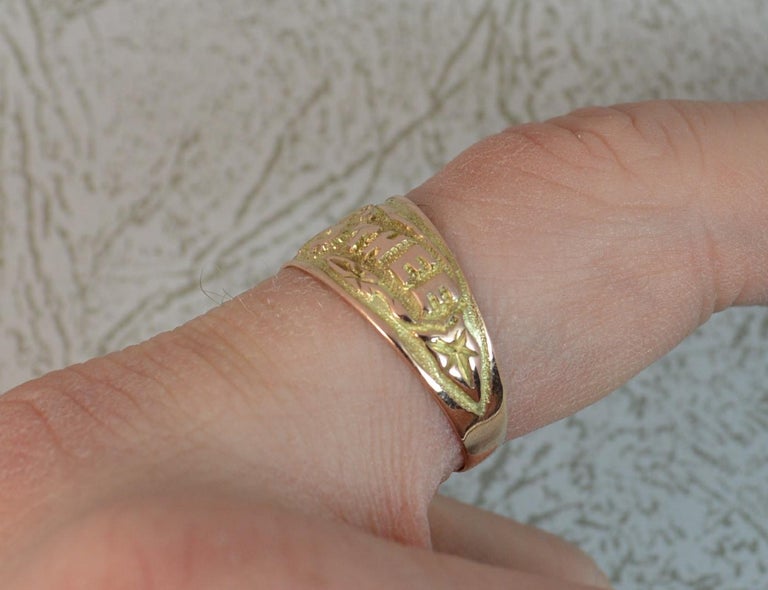 Edwardian I Cling To Thee 9 Carat Rose Gold Band Ring at 1stDibs