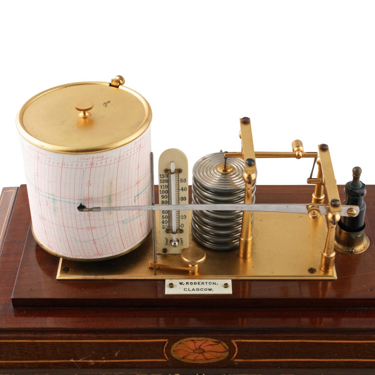 Edwardian Inlaid Mahogany Barograph For Sale at 1stDibs