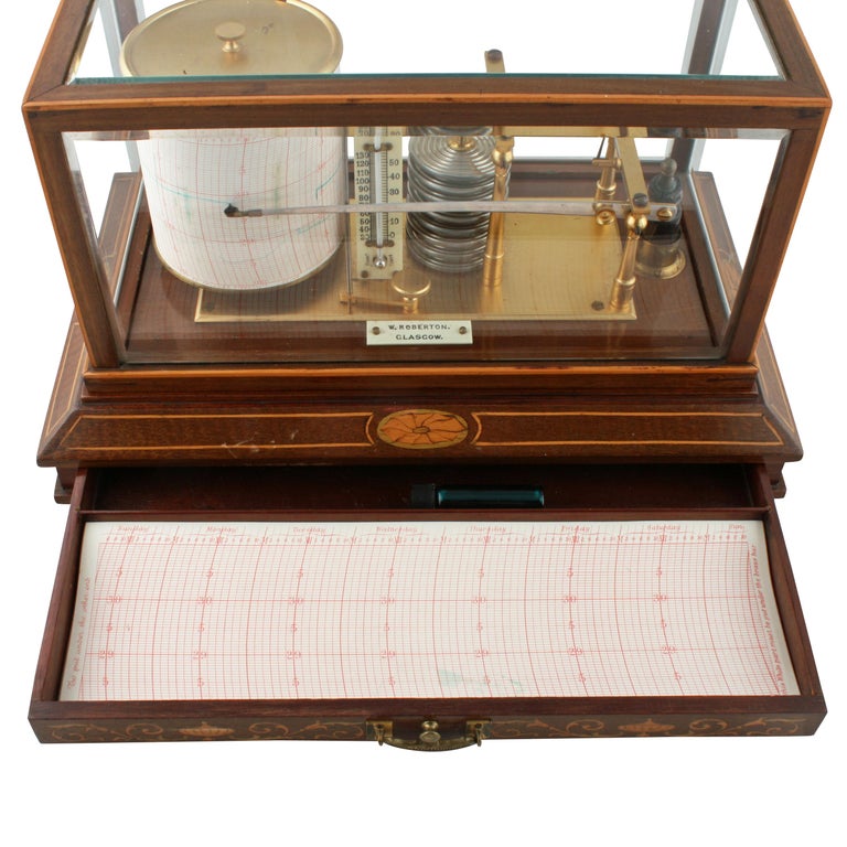 Edwardian Inlaid Mahogany Barograph For Sale at 1stDibs