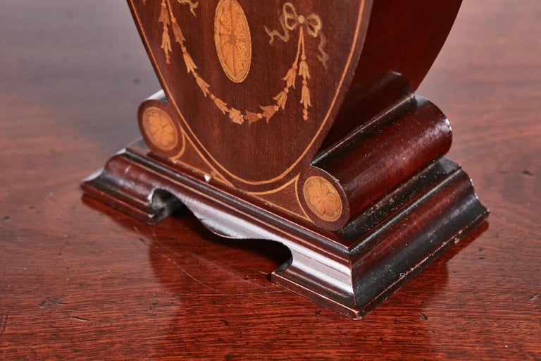 Edwardian Inlaid Mahogany Mantel Clock For Sale at 1stDibs