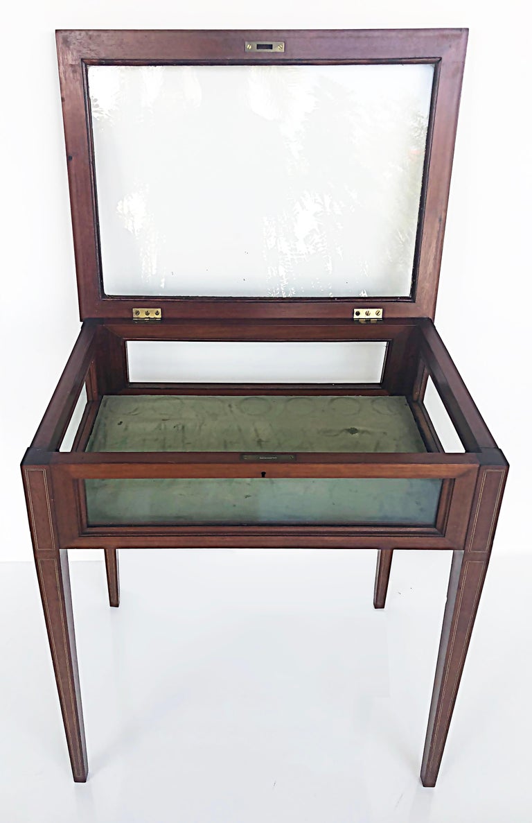 Edwardian Inlaid Mahogany Vitrine Display Table, Adams Style For Sale ...