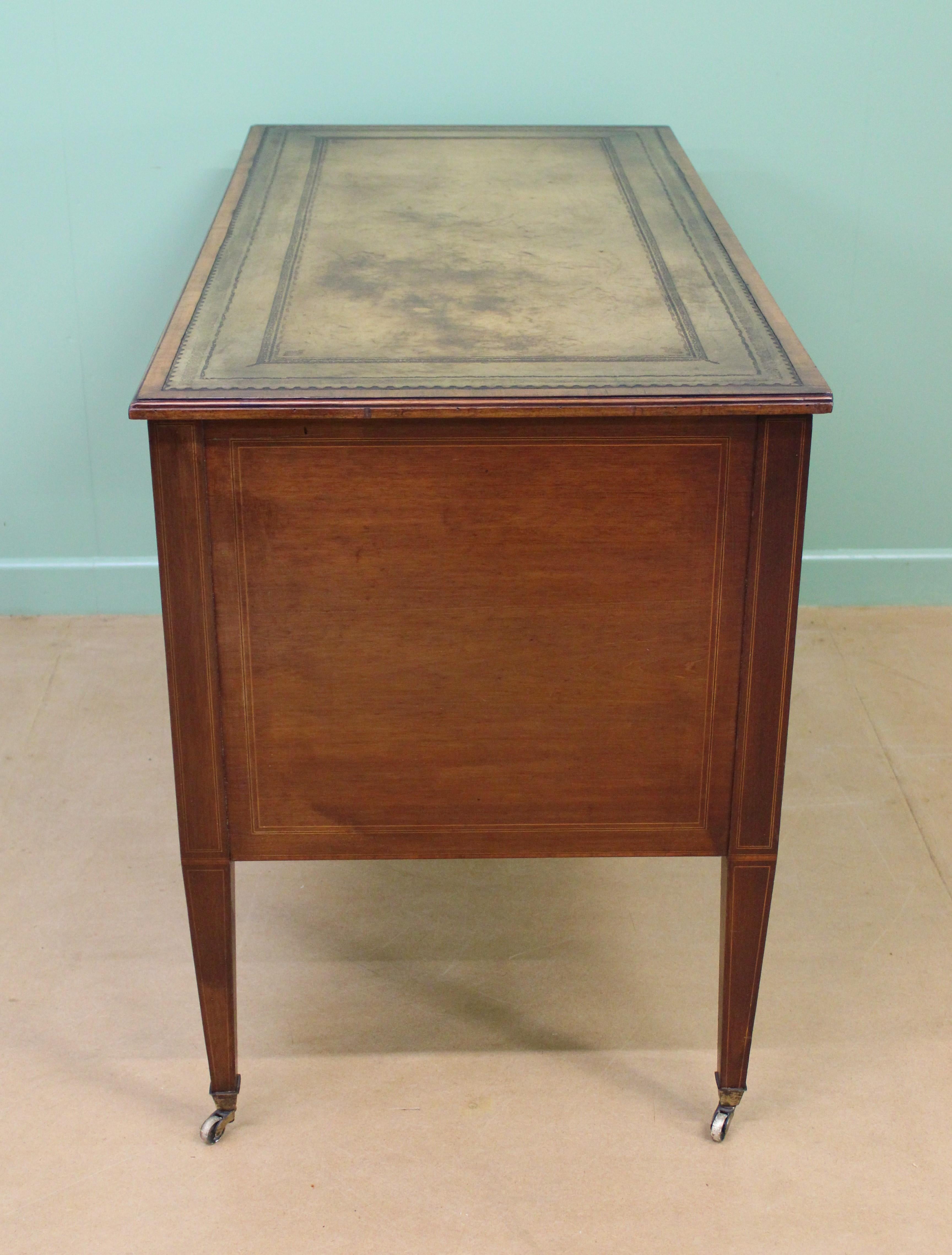 Edwardian Inlaid Mahogany Writing Desk at 1stDibs