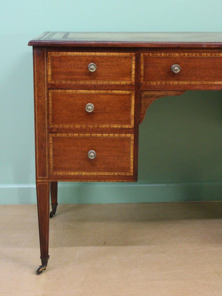 Edwardian Inlaid Mahogany Writing Desk at 1stDibs