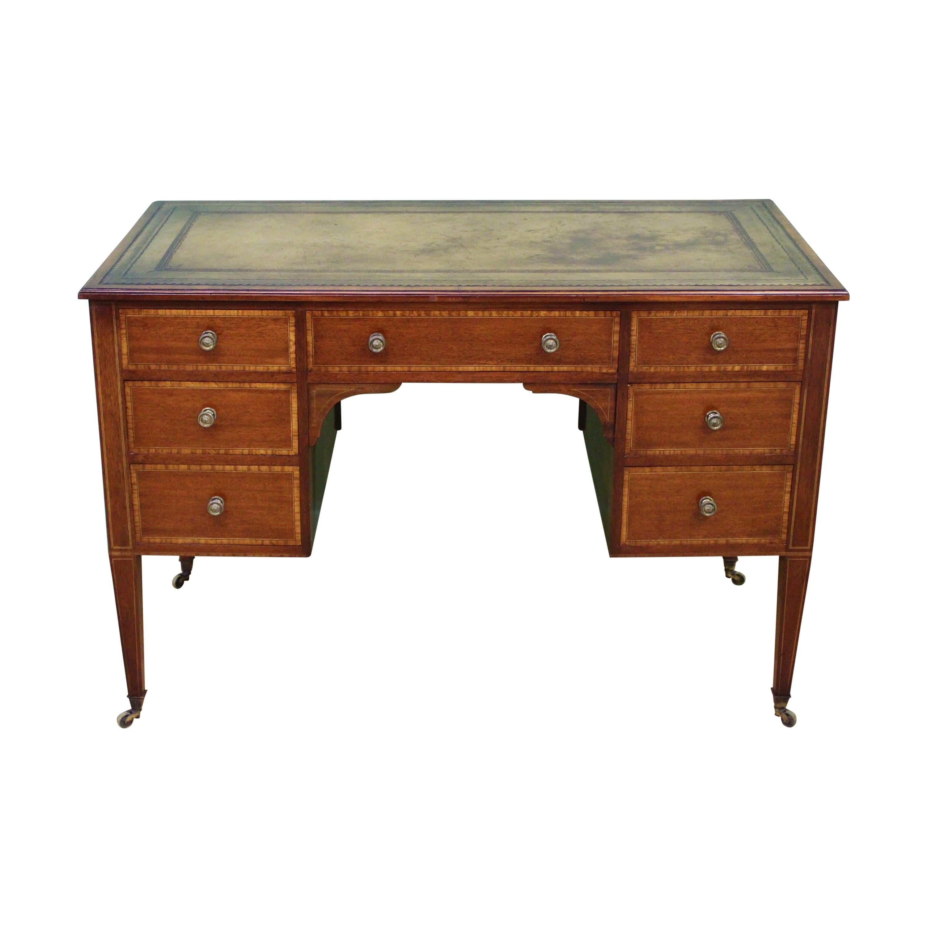 Edwardian Inlaid Mahogany Writing Desk at 1stDibs