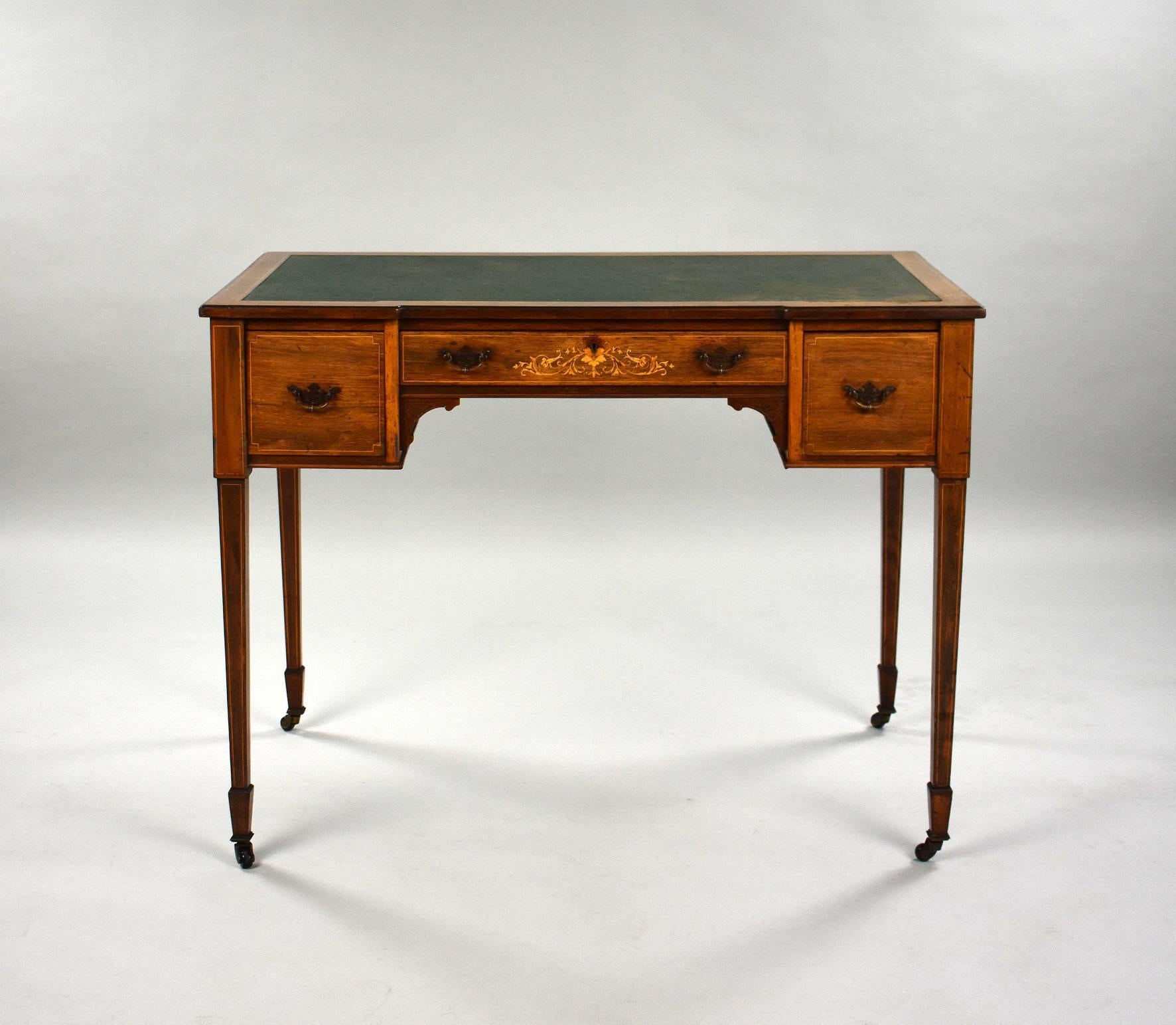 Edwardian Inlaid Mahogany Writing Table at 1stDibs