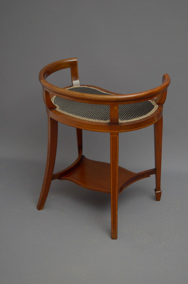 Edwardian Kidney Shaped Stool For Sale at 1stDibs