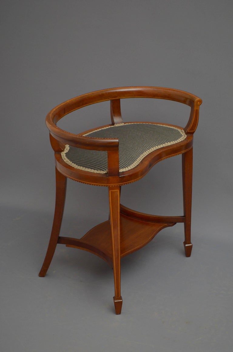 Edwardian Kidney Shaped Stool For Sale at 1stDibs
