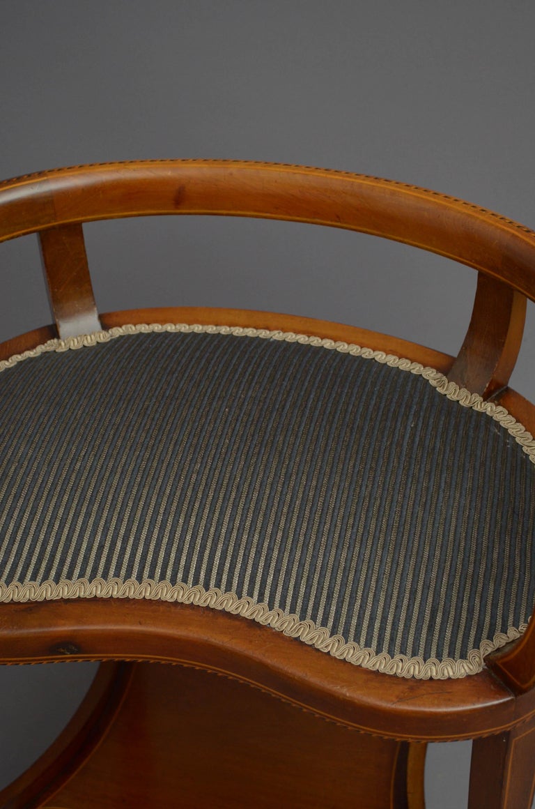 Edwardian Kidney Shaped Stool For Sale at 1stDibs