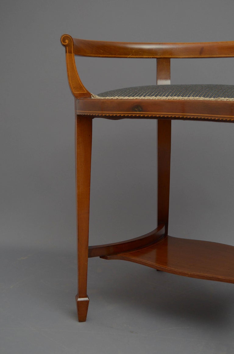 Edwardian Kidney Shaped Stool For Sale at 1stDibs