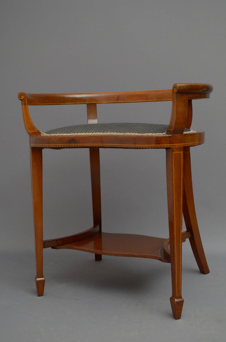 Edwardian Kidney Shaped Stool For Sale at 1stDibs