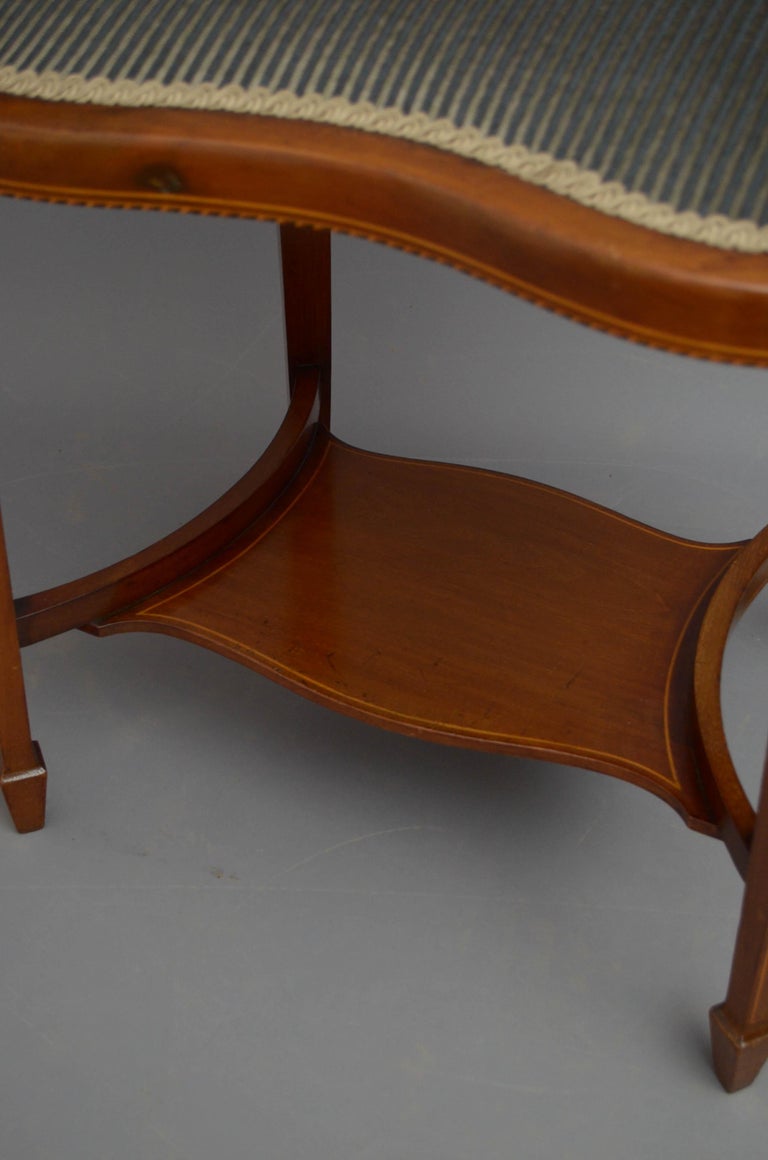 Edwardian Kidney Shaped Stool For Sale at 1stDibs
