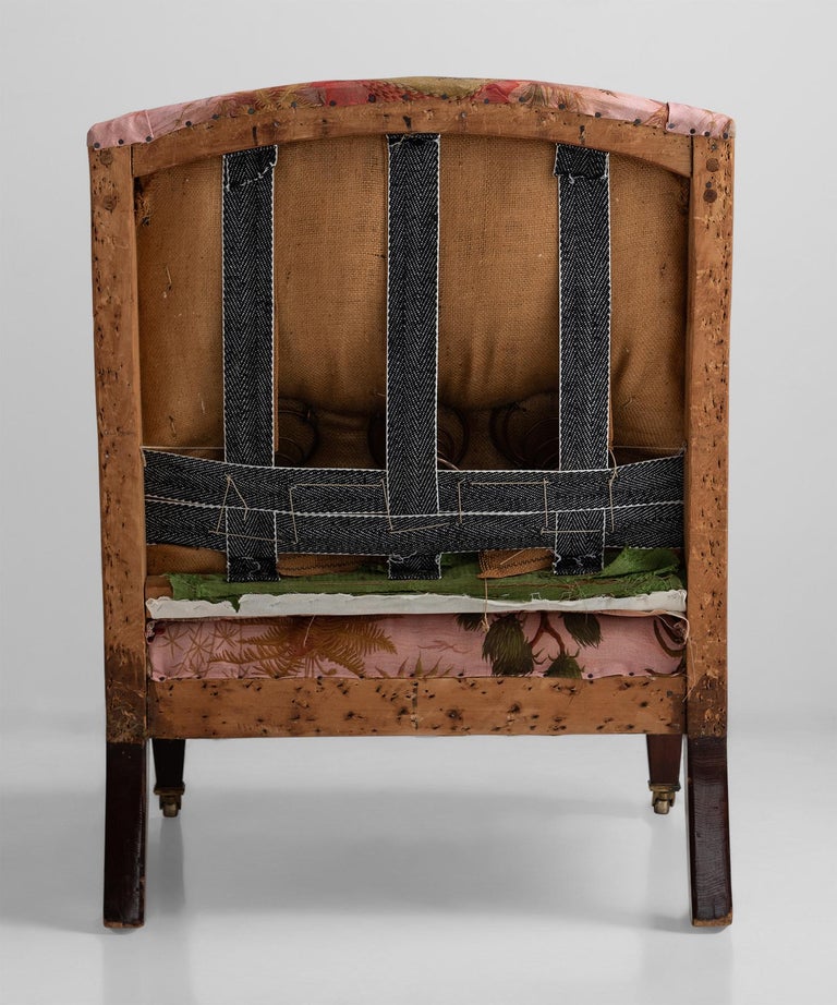 Edwardian Library Chair in Linen / Cotton / Nylon Dinosaur Print from ...