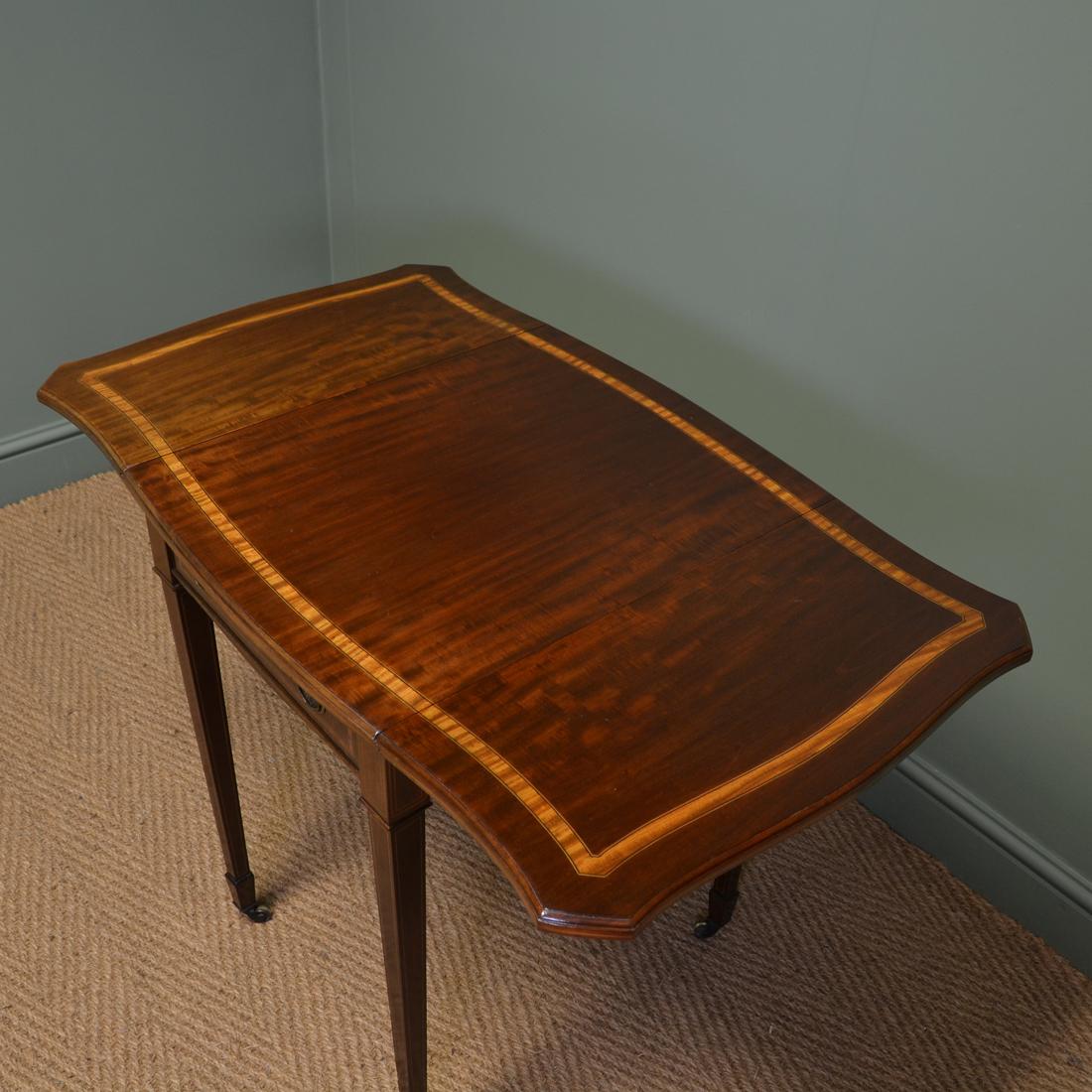 Edwardian Mahogany Antique Drop-Leaf Side Table For Sale at 1stDibs