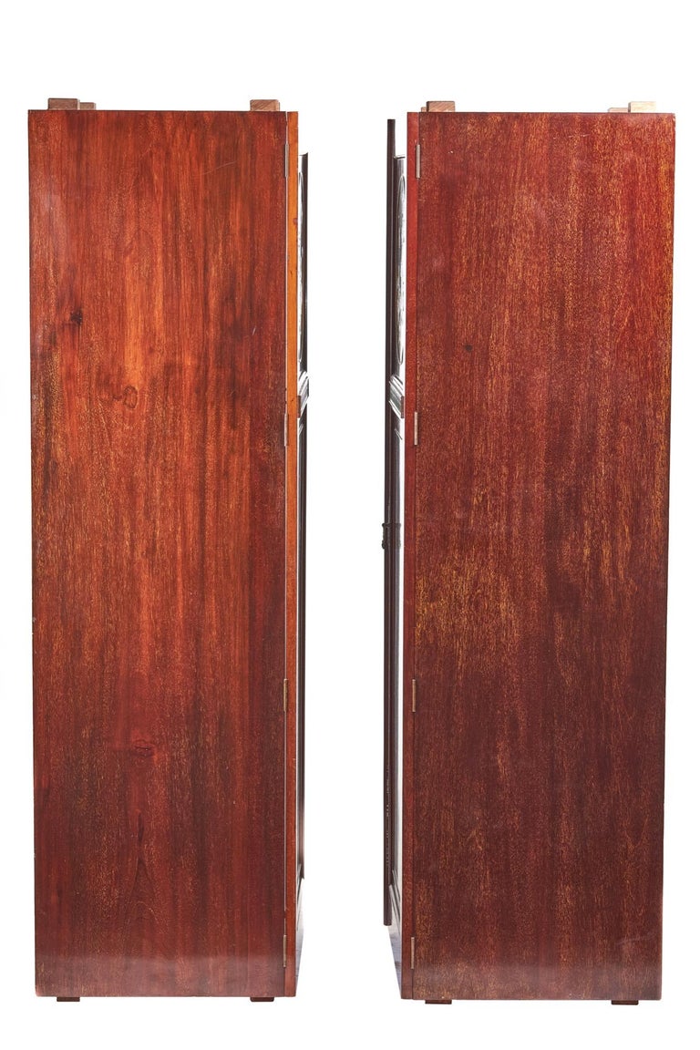 Edwardian Mahogany and chinoiserie Decorated Wardrobe For Sale at 1stDibs