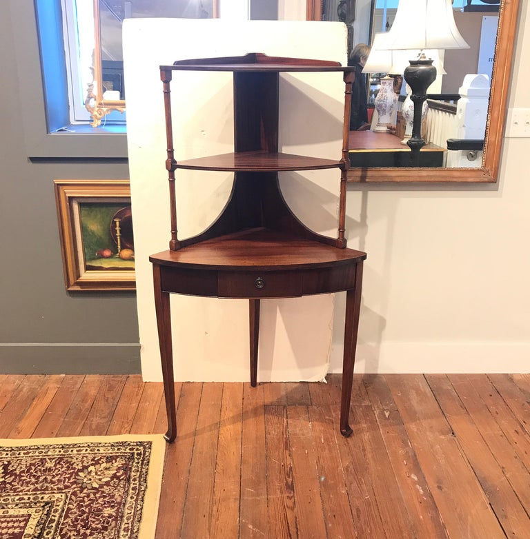 Edwardian Mahogany Corner Etagere For Sale at 1stdibs