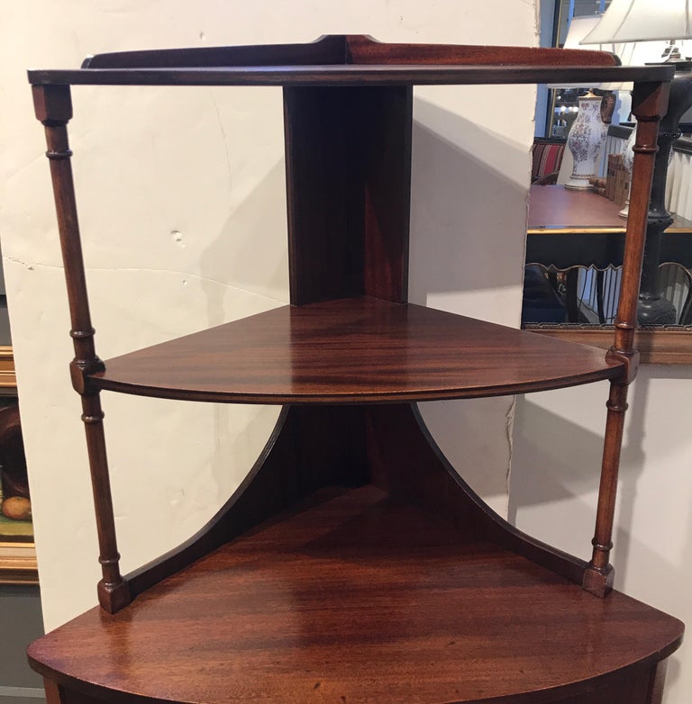 Edwardian Mahogany Corner Etagere For Sale at 1stdibs