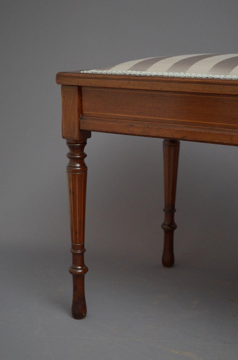 Edwardian Mahogany Duet Stool For Sale at 1stDibs