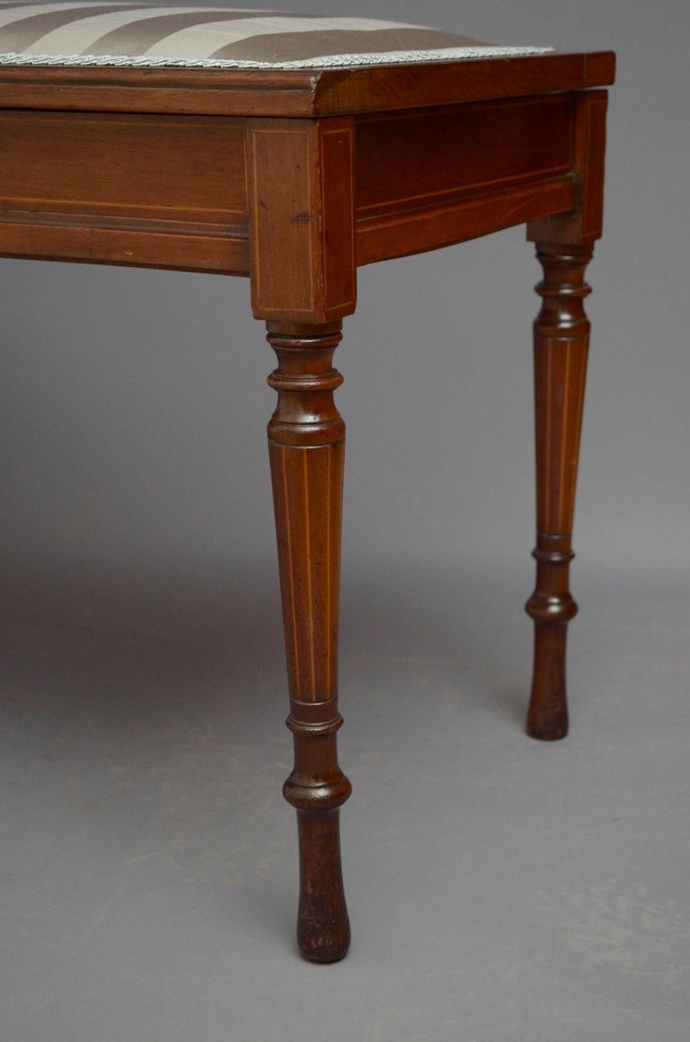 Edwardian Mahogany Duet Stool For Sale at 1stDibs