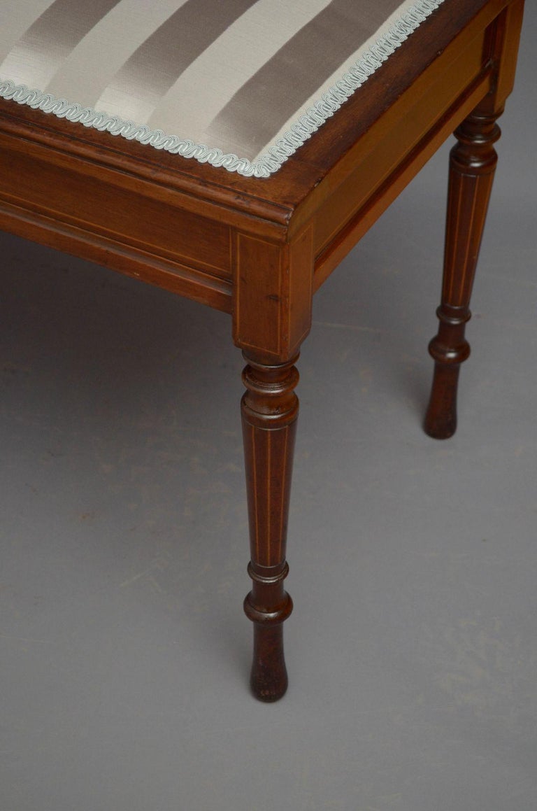 Edwardian Mahogany Duet Stool For Sale at 1stDibs