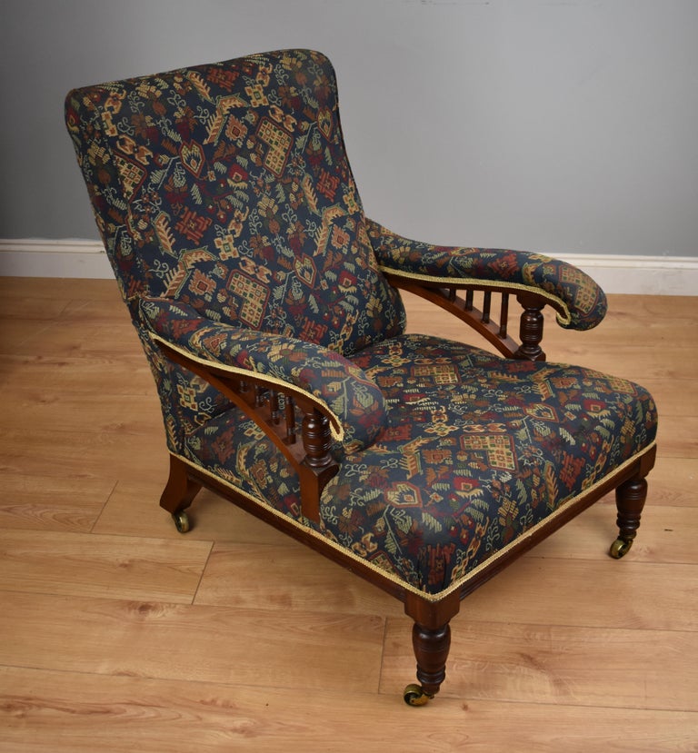 Edwardian Mahogany Howard and Sons Style Armchair at 1stDibs