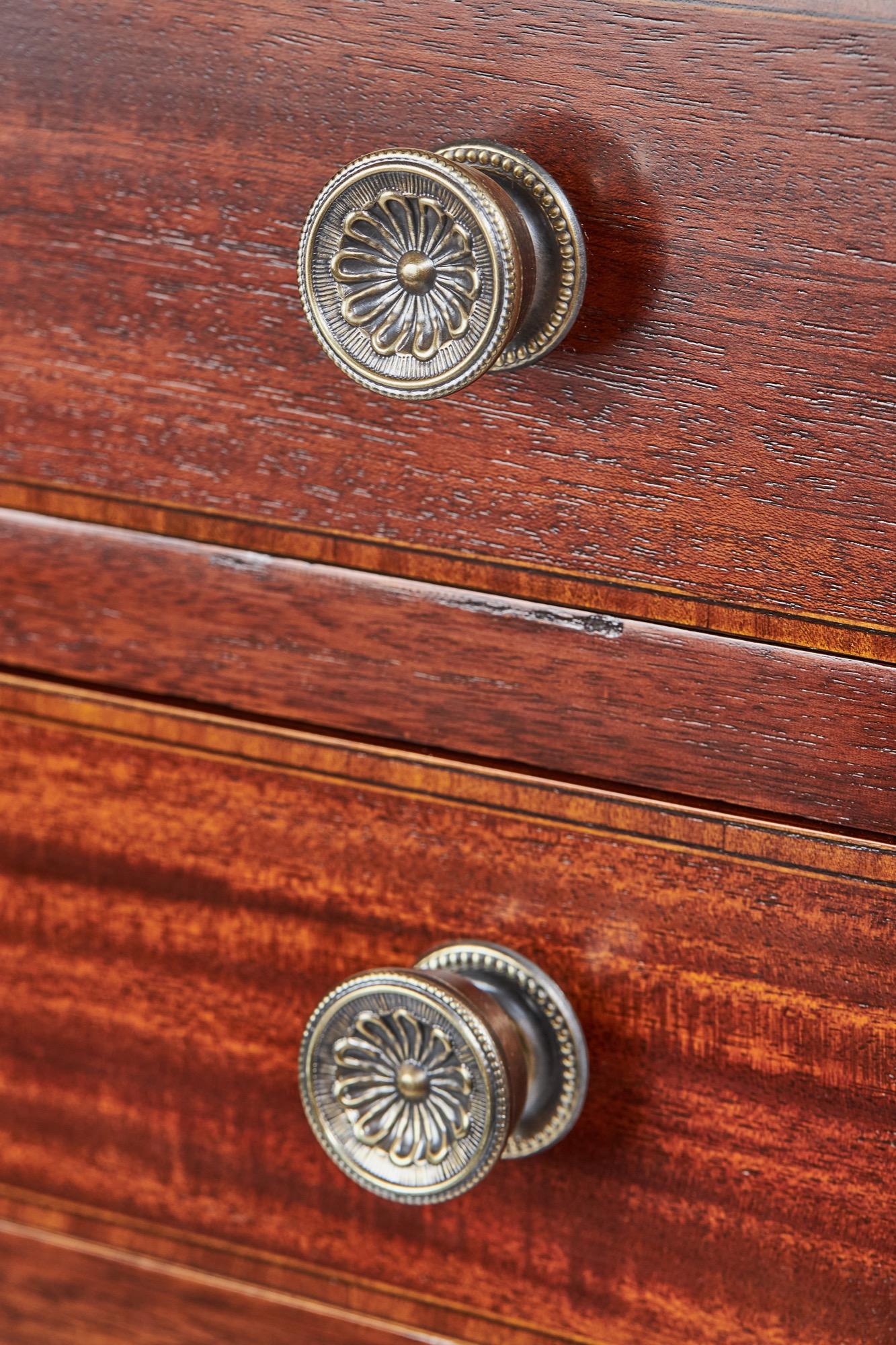 Edwardian Mahogany Inlaid 6 Drawer Chest For Sale at 1stDibs
