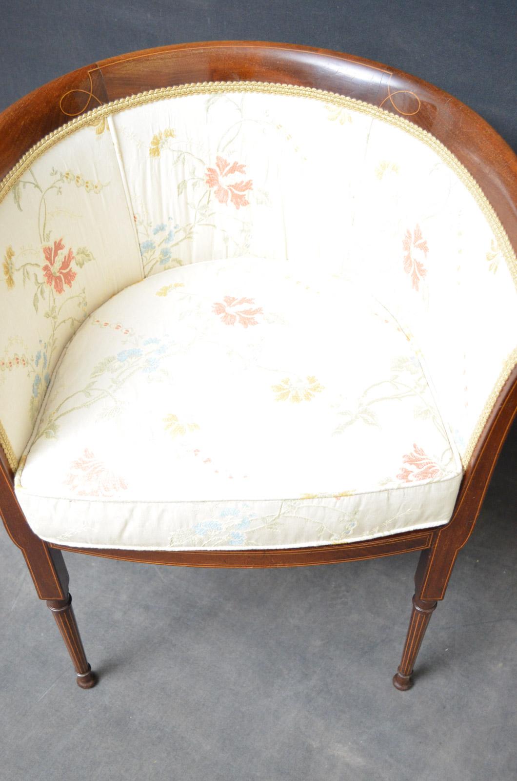 Edwardian Mahogany Tub Chair at 1stDibs | edwardian tub chair
