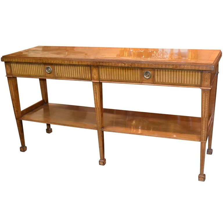 Edwardian Marquetry Inlaid Console Table at 1stDibs