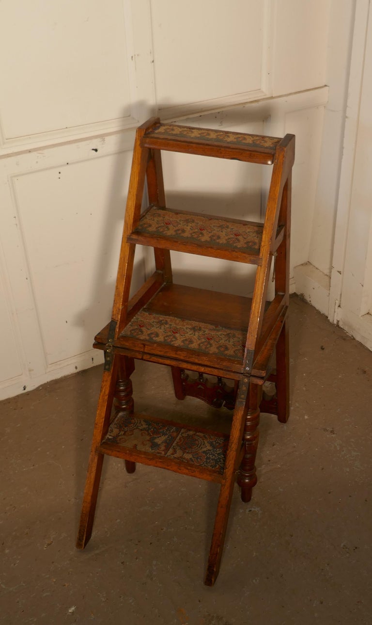 Edwardian Metamorphic Library Chair or Library Steps at 1stDibs