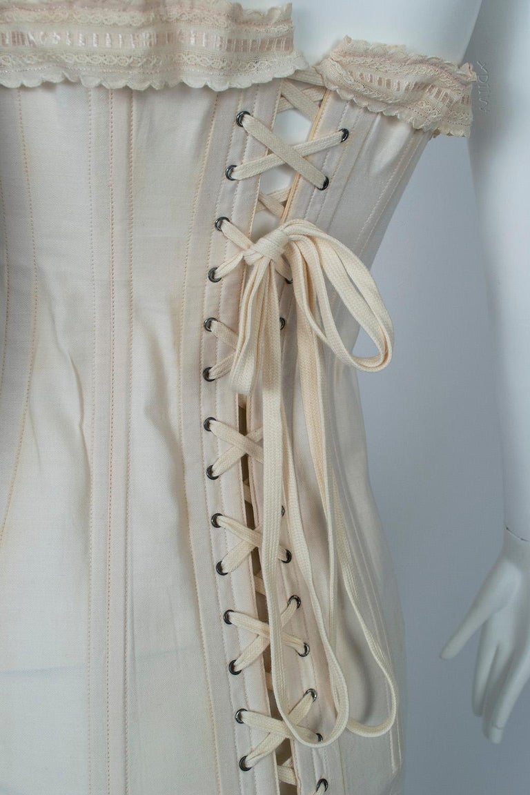 Edwardian Nuform Front-Opening Corset with Garter Straps, 1919 at ...