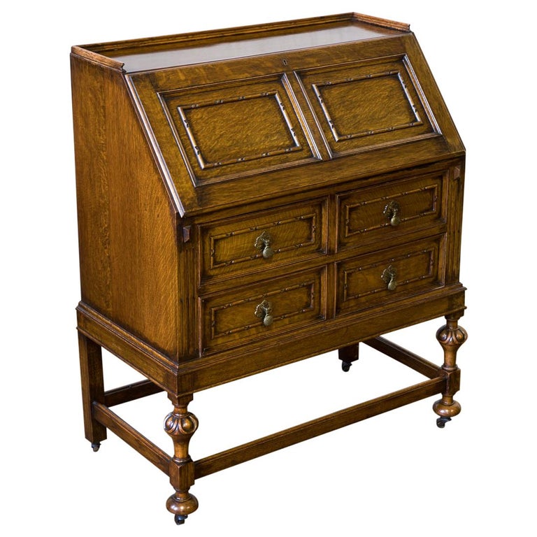 Edwardian Oak Bureau at 1stDibs
