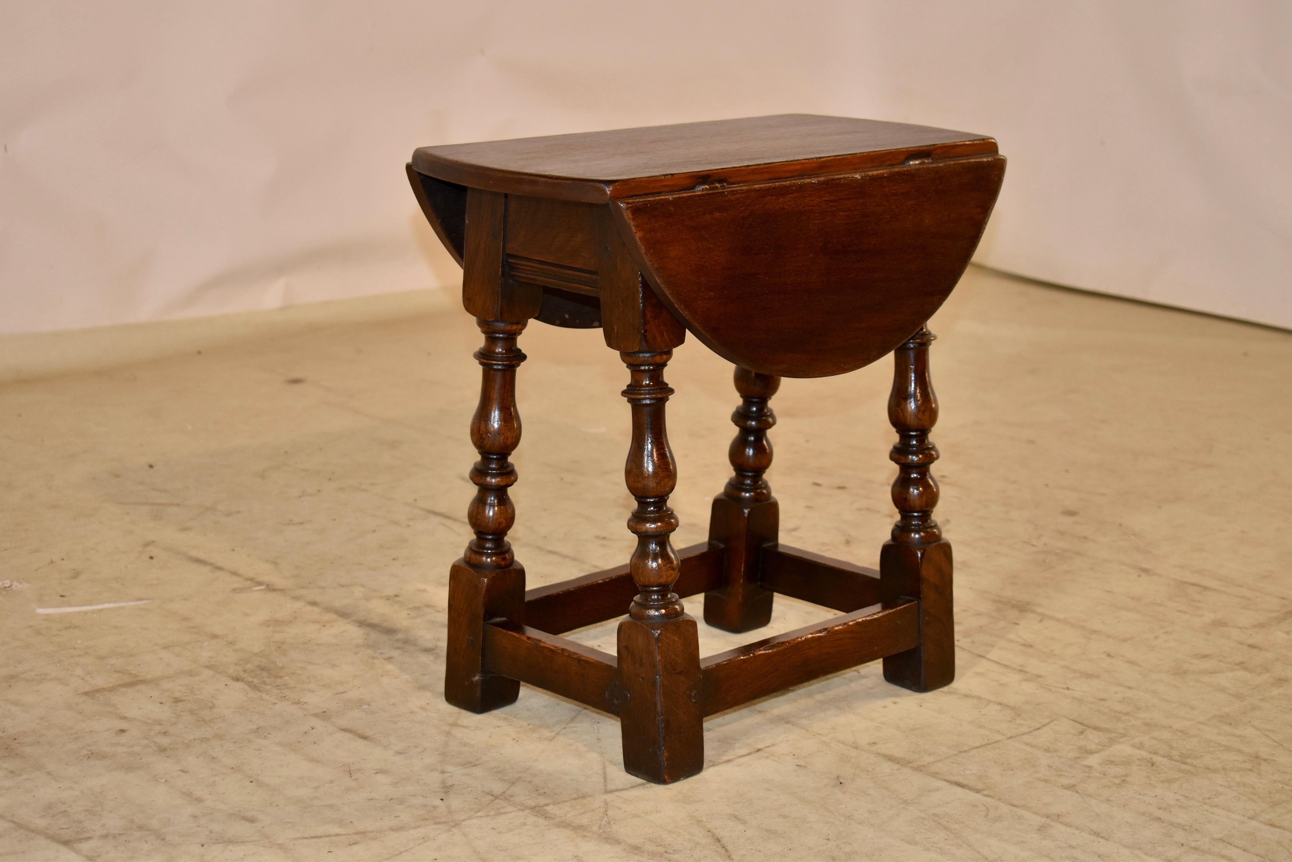 Edwardian Oak Drop-Leaf Joint Stool, circa 1900 at 1stDibs