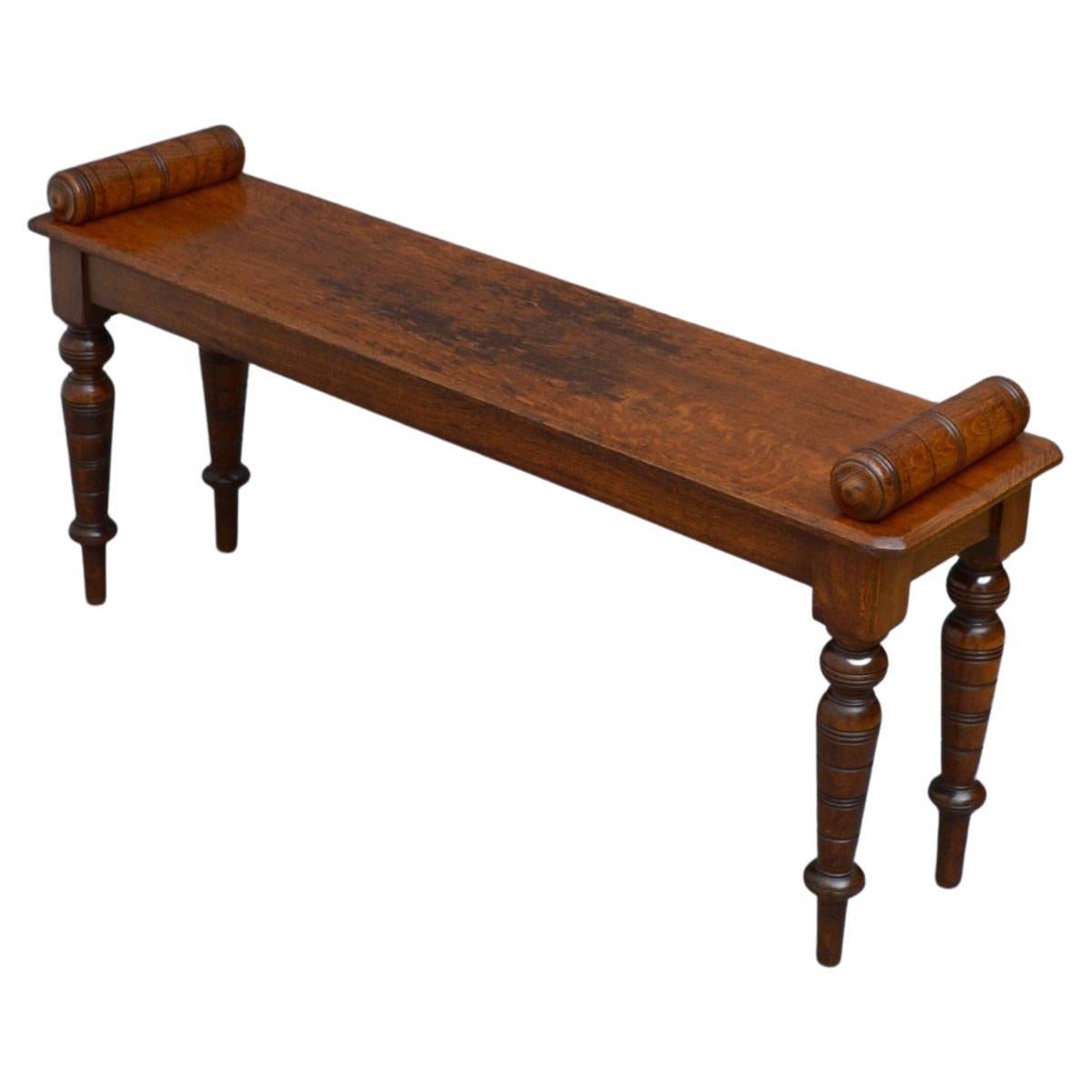 Edwardian Oak Hall Bench For Sale at 1stDibs