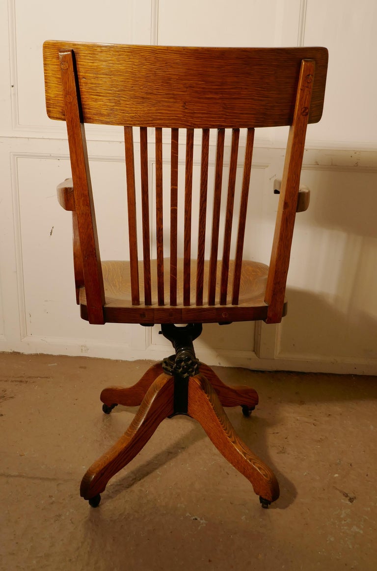 Edwardian Oak Office or Desk Chair at 1stdibs