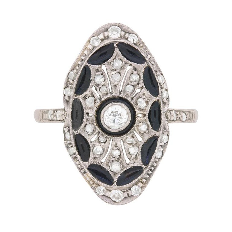 Edwardian Onyx Diamond Dinner Ring, circa 1900s For Sale (Free Shipping ...