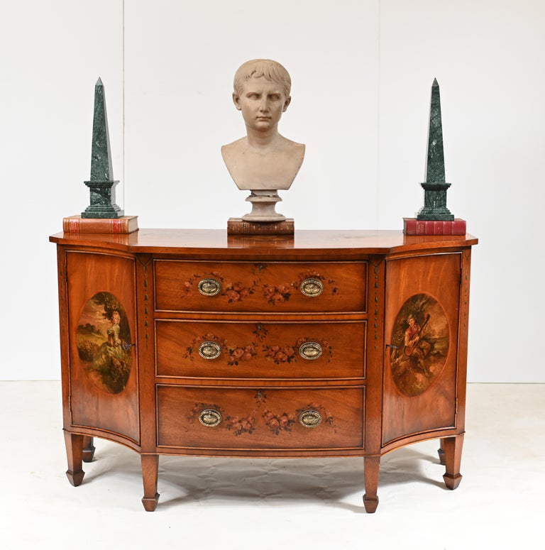 Edwardian Painted Sideboard Breakfront Server Walnut at 1stDibs